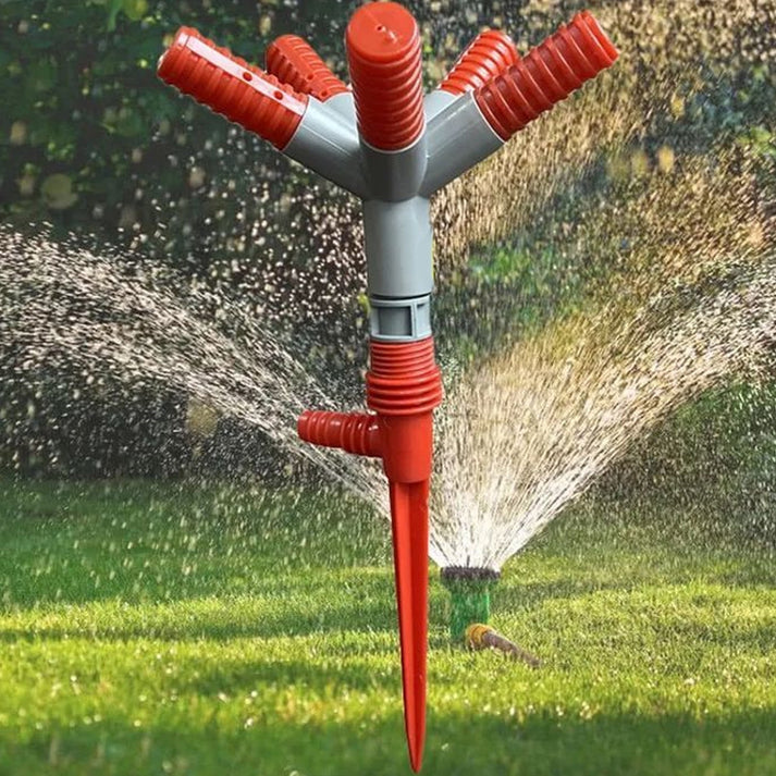 Garden Sprinkler 360° Rotating Adjustable Round 5 Arm Lawn Water Sprin ...