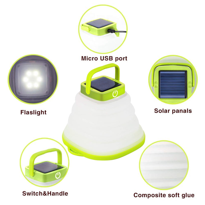 Collapsible Camping Light IP68 Waterproof Solar Foldable Lantern Solar ...