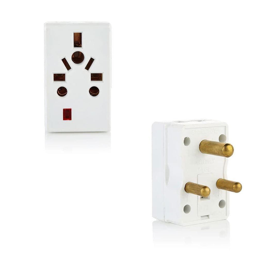 Hi-PLASST Multi-pin Adapter Plug 3-Pin-Multi-Plug (Pack of 2) Multi In ...