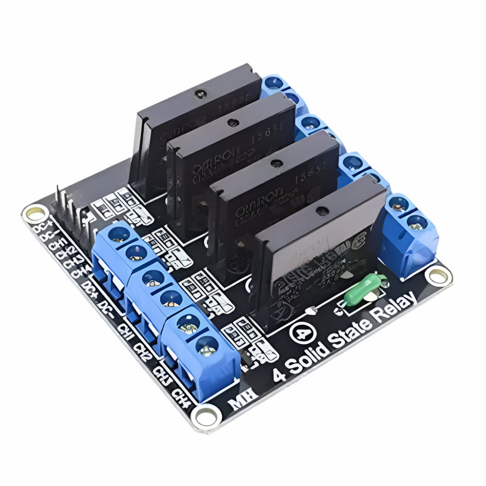 4 Channel 24V Relay Module Solid State Low Level SSR DC Control 250V 2 ...