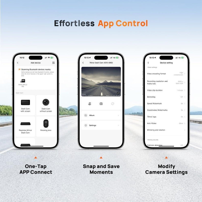 70mai A510 HDR 3K Dual Channel Dash Cam, STARVIS 2 IMX675 Sensor, ADAS ...