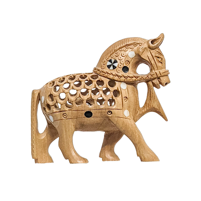 Wooden Horse with Jali Design – CUBOT LIFESTYLE