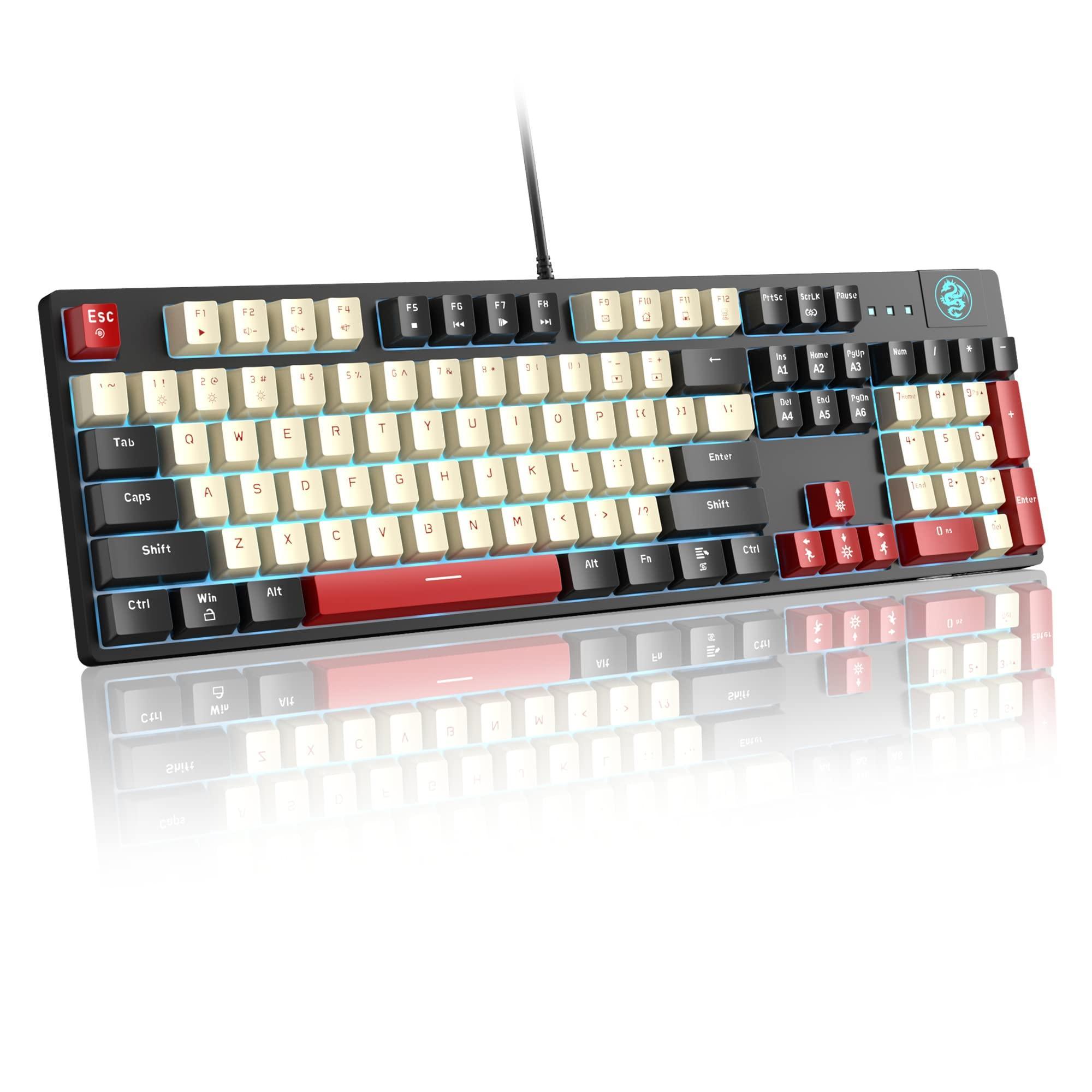 MageGee Mechanical Gaming Keyboard MK-Armor LED Rainbow Backlit and Wi ...