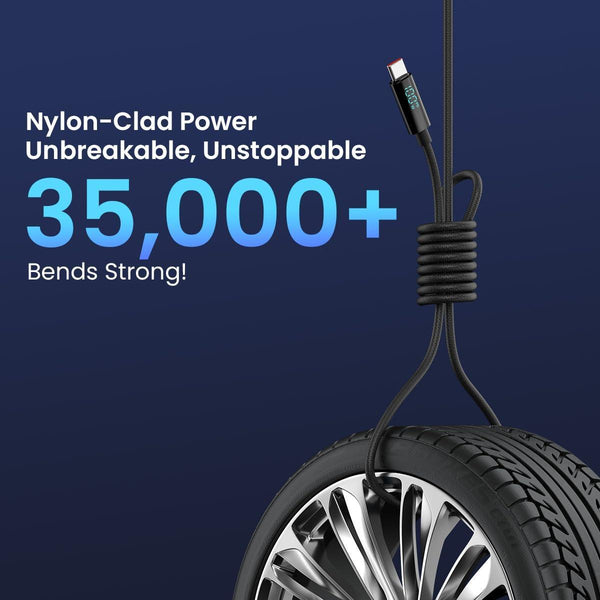 Portronics Konnect View 100W Type C to Type C Cable with LED Display w ...