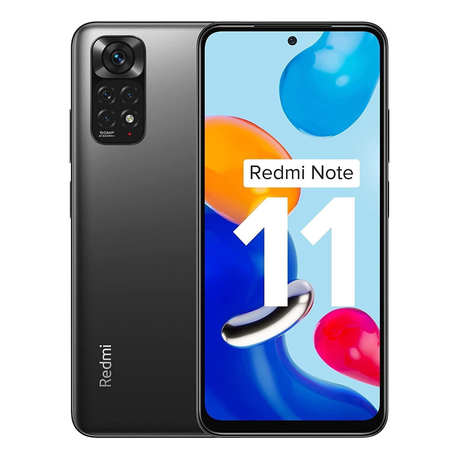 (Refurbished) Redmi Note 11 (Space Black, 6GB RAM, 128GB Storage)|90Hz ...